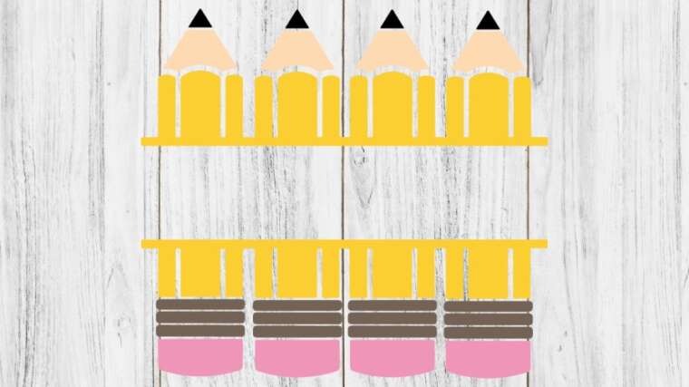 Pencil Name Frame SVG | Pencil Cut File - MerySvg